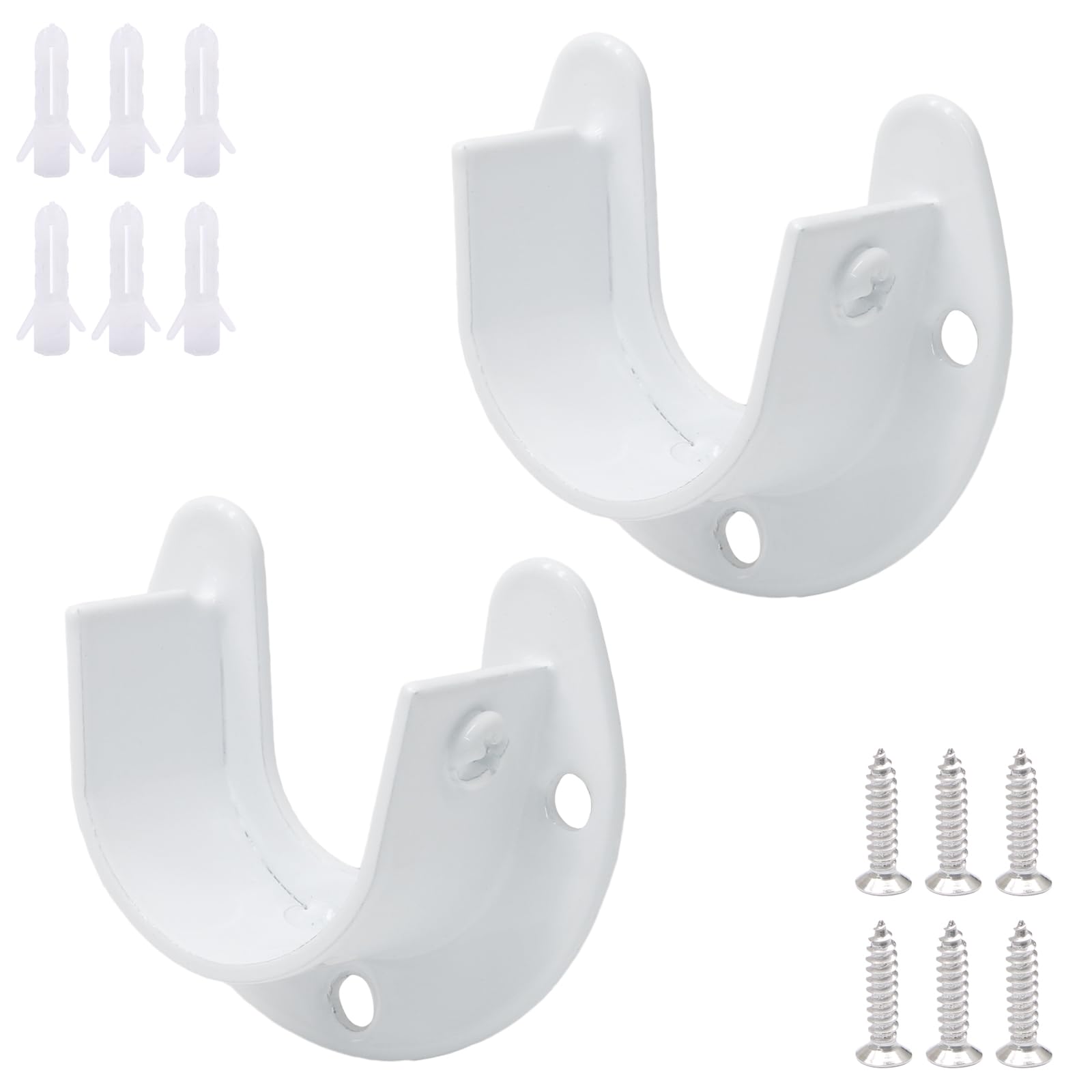 Amazon.com: Biaungdo 1 Inch Stainless Steel Closet Rod End Supports, 2 ...