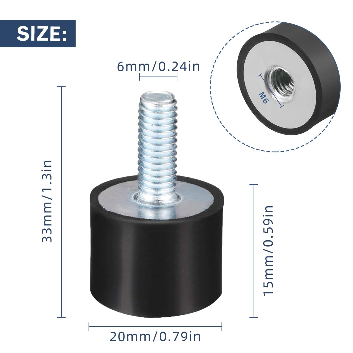 Snapklik.com : Rubber Mounts Shock Absorber, 4 Pack M6 Rubber Vibration ...