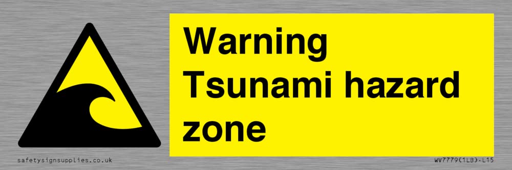 Warning Tsunami hazard zone Sign – 150x50mm – L15 – BigaMart