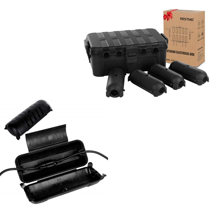 Large Outdoor Electrical Box with 6 Pack Extension Cord Safety Cover ...