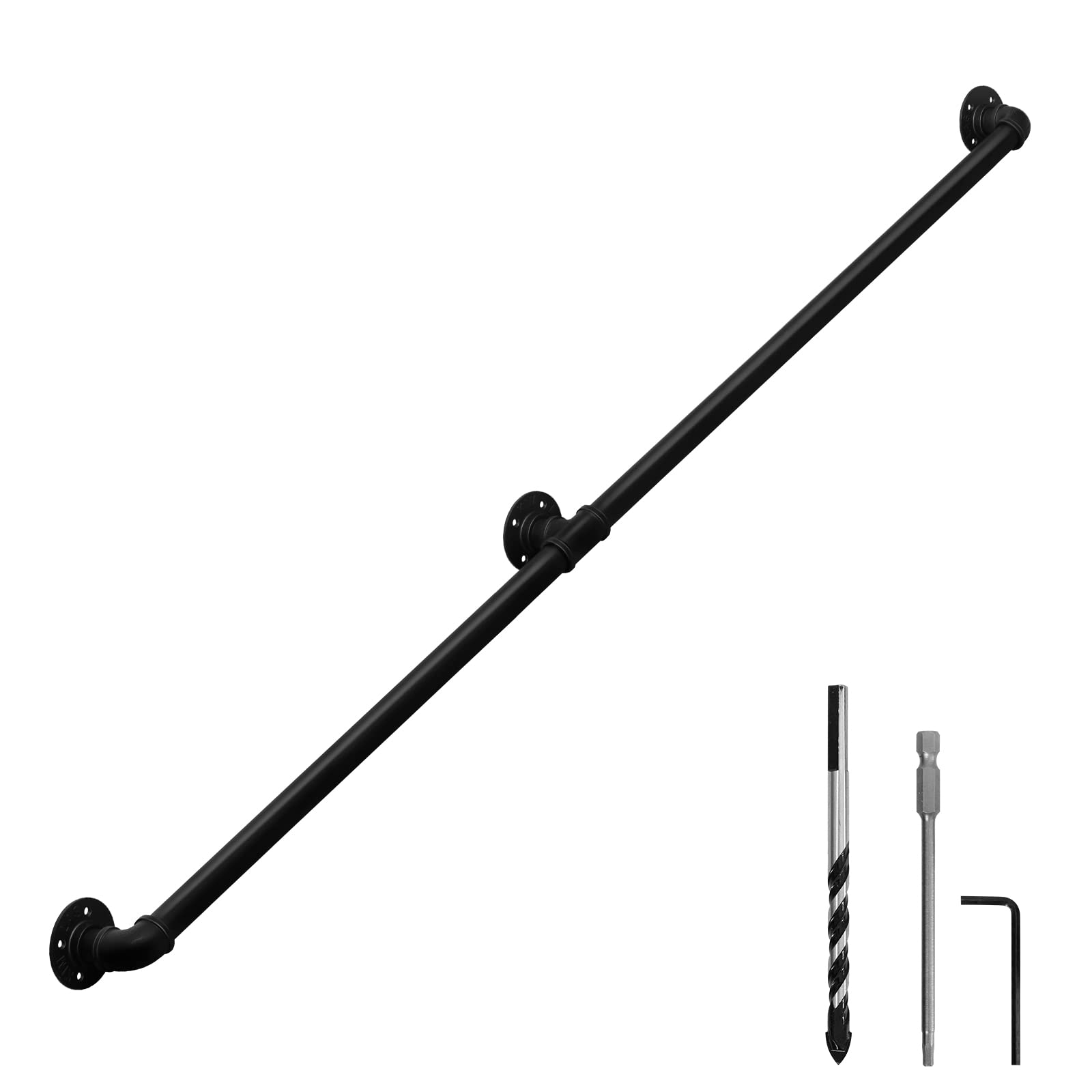 HouseAid 6.6FT Industrial Pipe Wall Handrail, Farmhouse Stairway ...