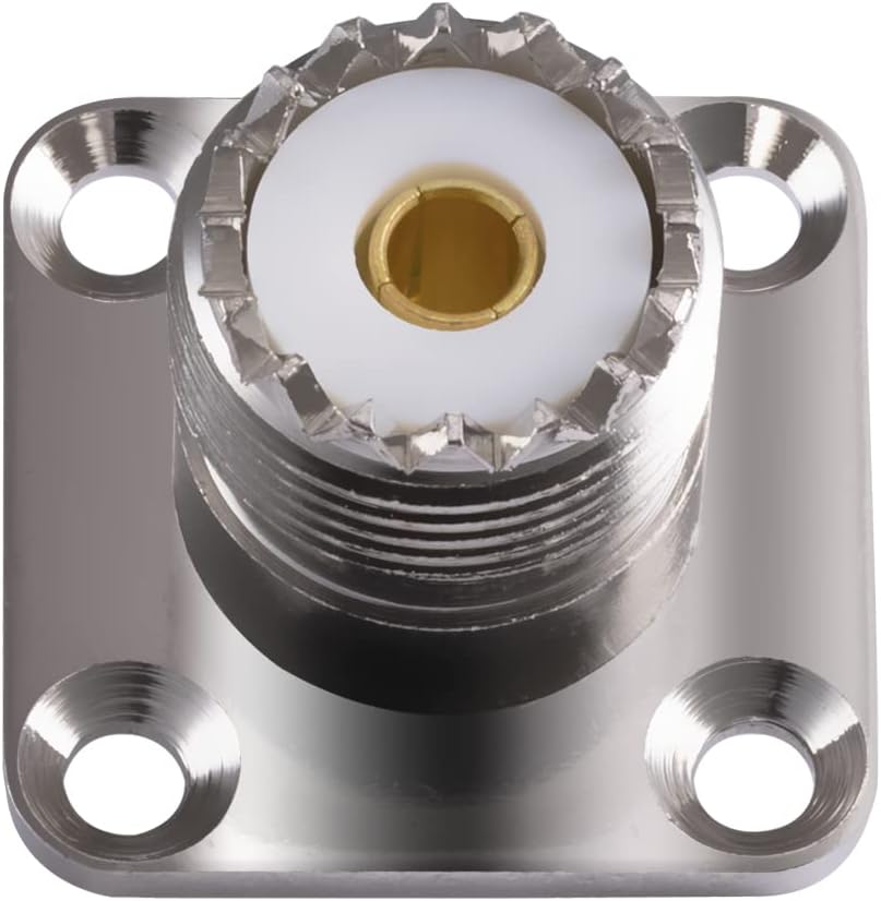 Vecys 3PCS SO239 Bulkhead Conectors UHF Female SO-239 Chassis Mount Connector SO239 Solder ...