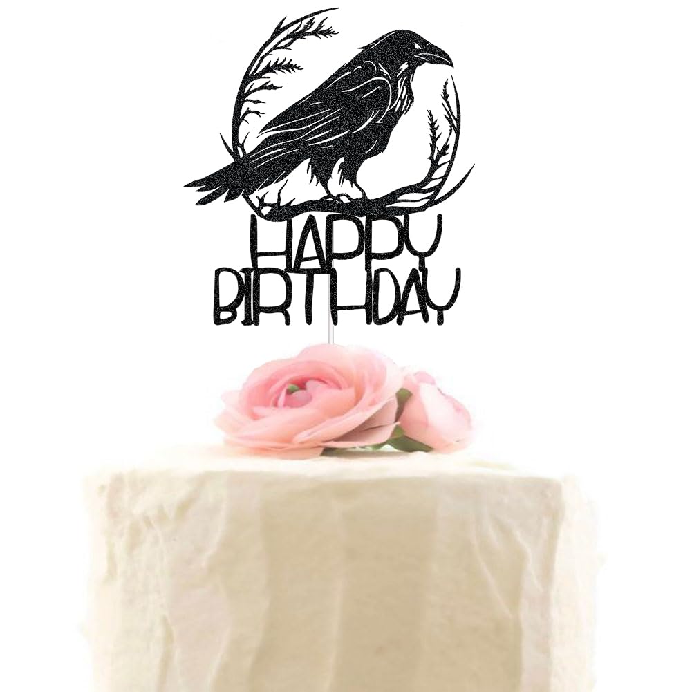 Amazon.com: Crow Happy Birthday Cake Topper, Bird Theme Birthday Party ...