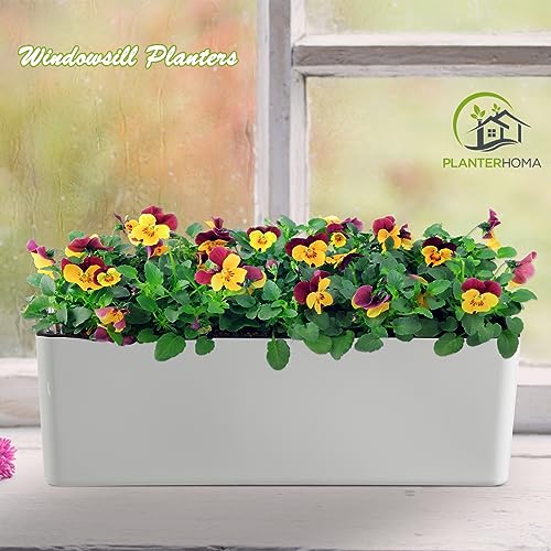 Snapklik.com : 2 Pack Rectangular Planter 15.6 X 5.4 In Self Watering ...