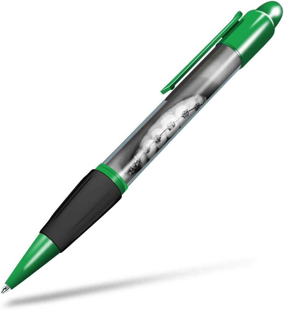 1x Green Ballpoint Pen (Photo Insert) - BW - Orthodontist Teeth Braces ...