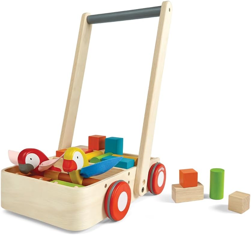 Amazon.com: PlanToys Wooden Bird Walker, Baby Walker, Baby Push Walker ...