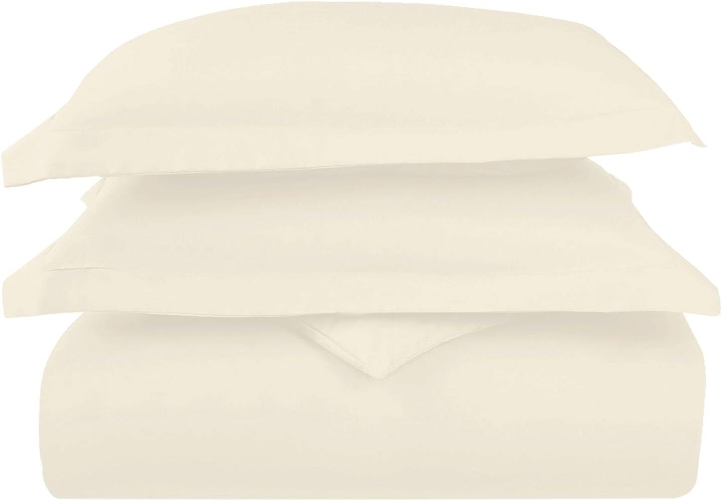Pizuna Pure Combed Cotton Super King Duvet Cover Set Ivory, 600 Thread ...