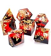 Amazon.com: Haxtec Coffee DND Dice Set 8PCS Filled Resin Dice Set D&D ...