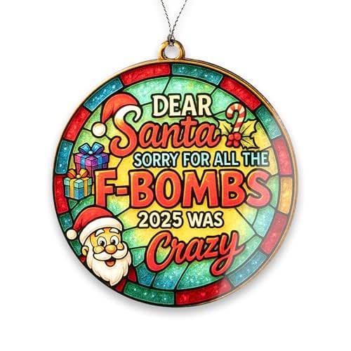Amazon.com: Dear Santa F-Bombs Ornament – Adult Humor Christmas ...