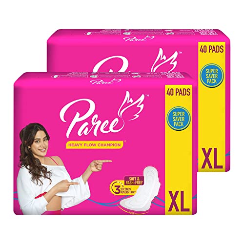 Paree Soft and Rash Free Sanitary Pads for Heavy Flow 40 Pads- XL (PN ...