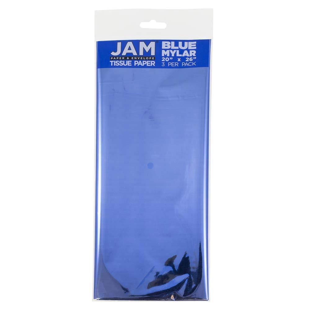 Amazon.com: JAM PAPER Tissue Paper - Blue Mylar - 3 Sheets/Pack ...