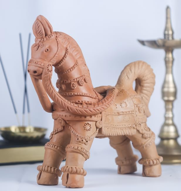Buy Khavi Arts Handmade Terracotta Horse| Ideal for Home Decor| Eco ...