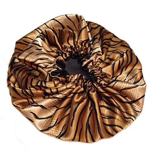 Adjustable Tiger Stripes Reversible Satin Bonnet-Helps Hair Retain ...