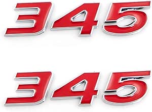Amazon.com: 2Pcs 345 Emblems 3D Nameplate Premium Car Badge Decal ...