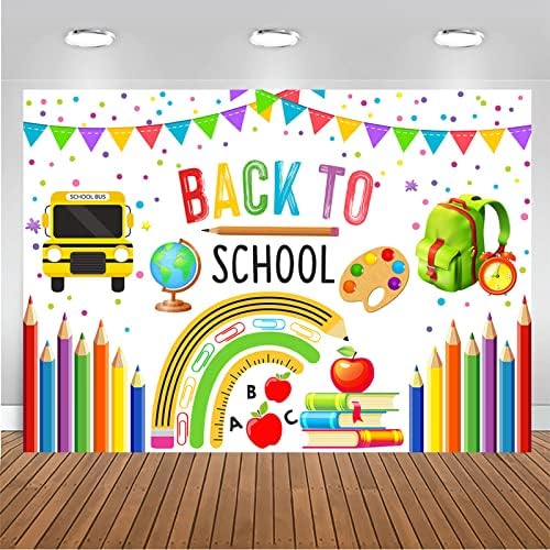 Amazon.com: Mocsicka Back to School Backdrop First Day of School Kids ...