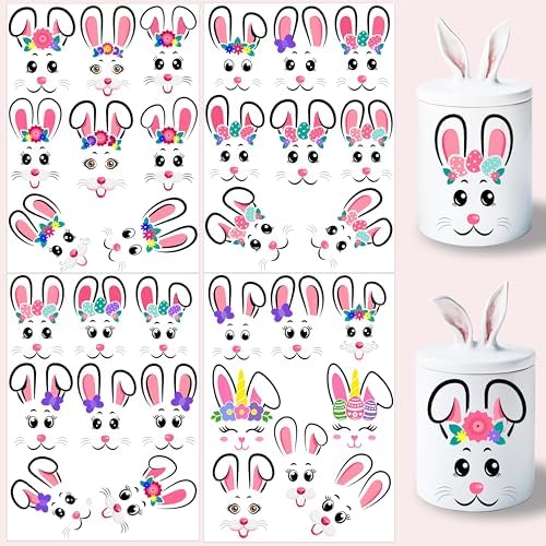 Amazon.com: CCINEE 30pcs Easter Bunny Face Stickers, Rabbit Face Vinyl ...