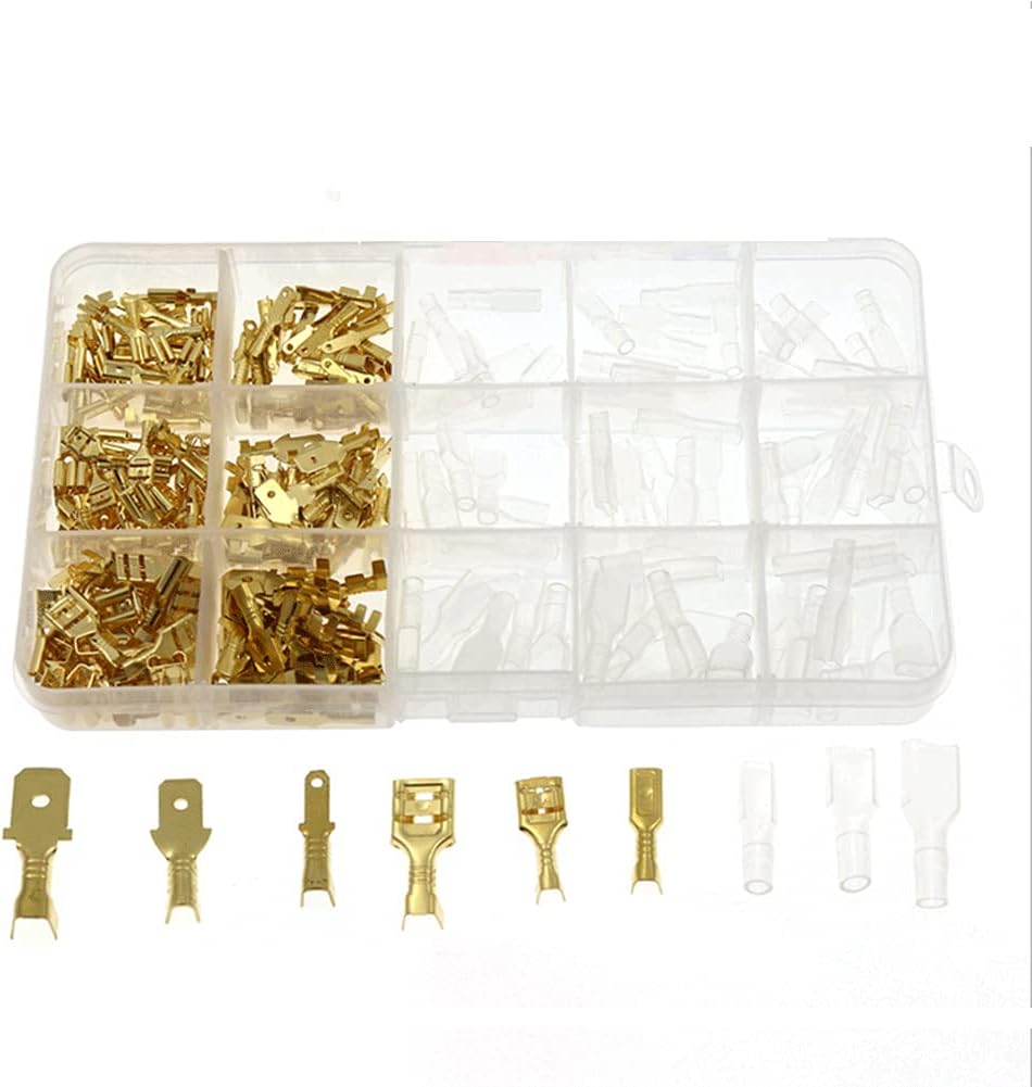 Spade Connectors Wire, 270 pcs Crimp Terminal Block, Ring Lugs, Male ...