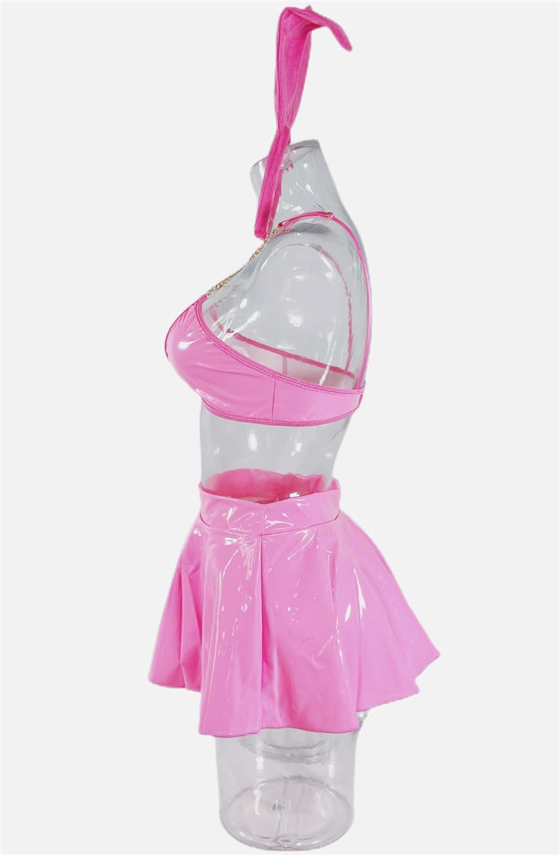 Snapklik.com : Women Shiny Rave Festival Outfit Teddy Holographic Crop ...