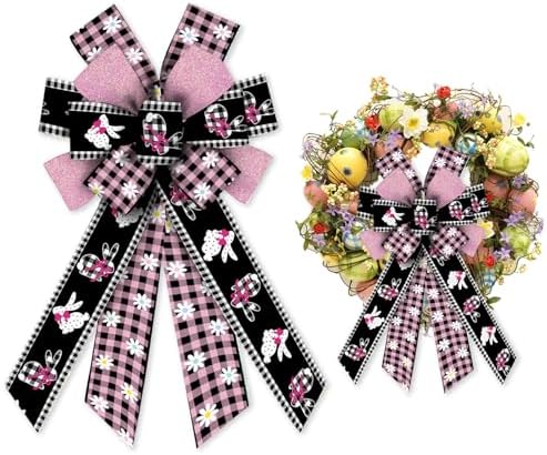Amazon.com: ALIBBON Large Easter Bows for Wreaths, Spring Easter Wreath ...