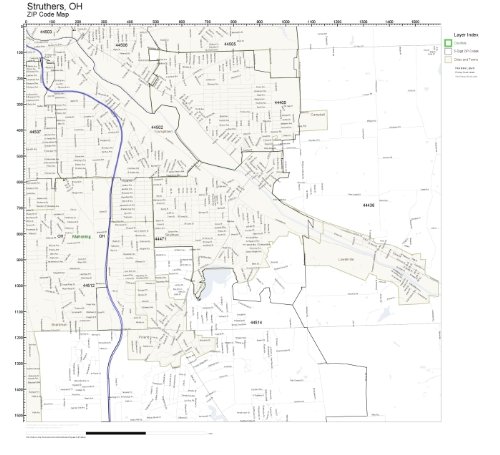 ZIP Code Wall Map of Struthers, OH ZIP Code Map Not Laminated: Amazon ...