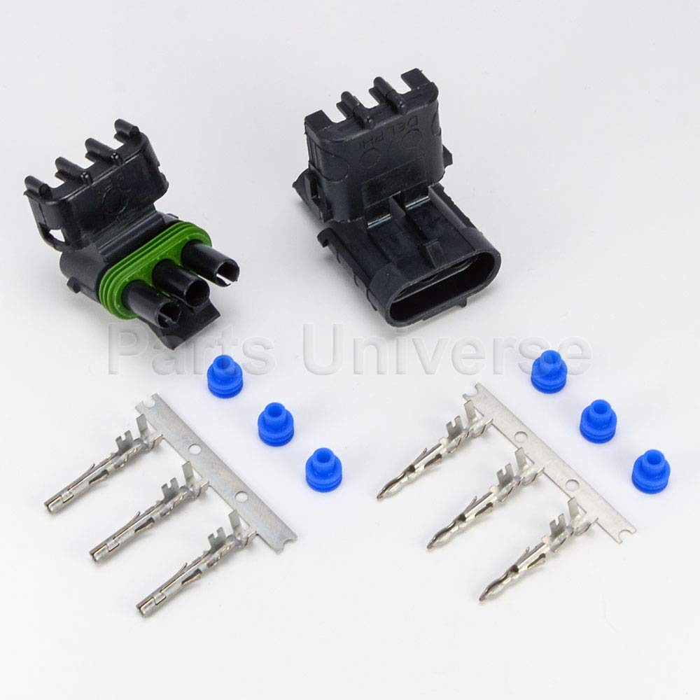 Delphi Packard Weatherpack 3 Pin Terminal Kit 12 AWG : Amazon.in: Car ...