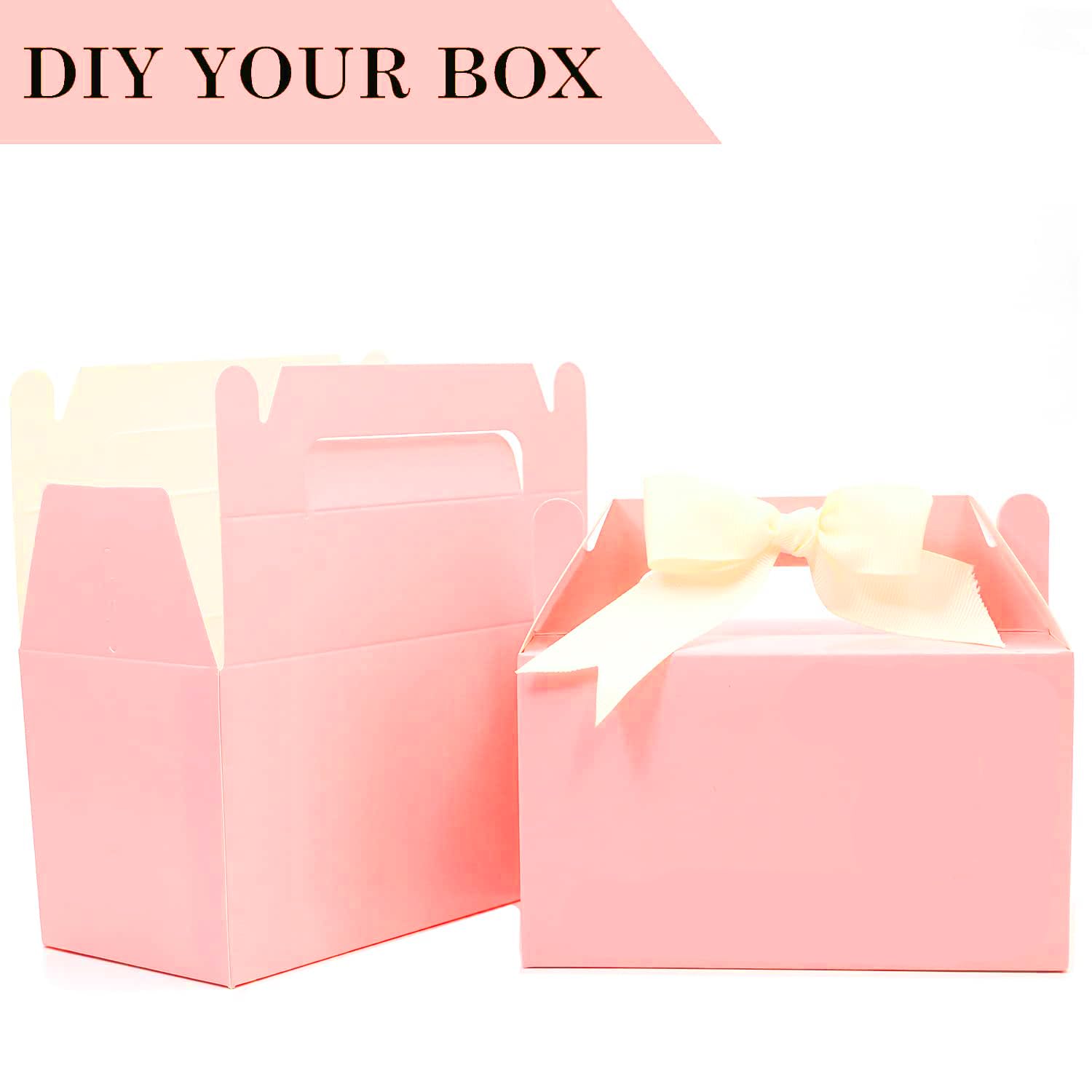 Snapklik.com : 12Pcs Pink Gable Gift Boxes, Party Favor Treat Box ...