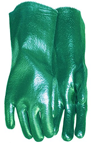 Carolina Glove & Safety G014 Green PVC Gloves, 14" Gauntlet Cuff ...