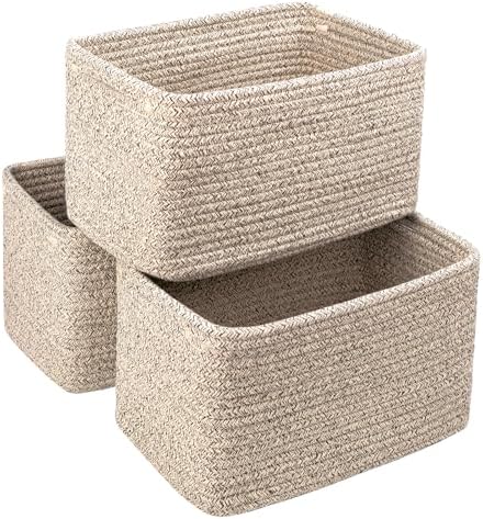 Amazon.com: R RUNKA Small Cotton Rope Basket – Storage Bin for ...