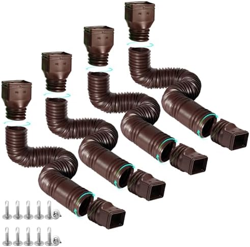 Amazon.com : 2 Pack Flexible Rain Gutter Downspout Extensions,Drain ...
