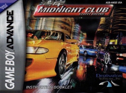 Midnight Club Street Racing GBA Instruction Booklet (Game Boy Advance ...