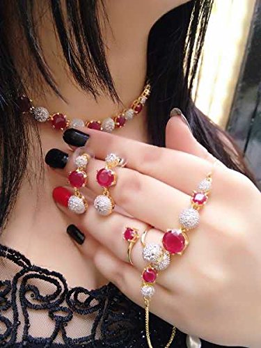 Buy Red Gold Plated Jewellery Set at Amazon.in