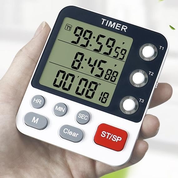 AutoStory Digital Triple Kitchen Reminder Timer and Stopwatch, 3 ...
