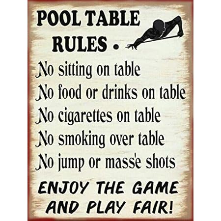 Amazon.com: Pool Table Rules Vintage Metal Tin Sign, Art Poster Living ...