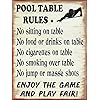 Amazon.com: Pool Table Rules Vintage Metal Tin Sign, Art Poster Living ...