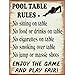 Amazon.com: Pool Table Rules Vintage Metal Tin Sign, Art Poster Living ...