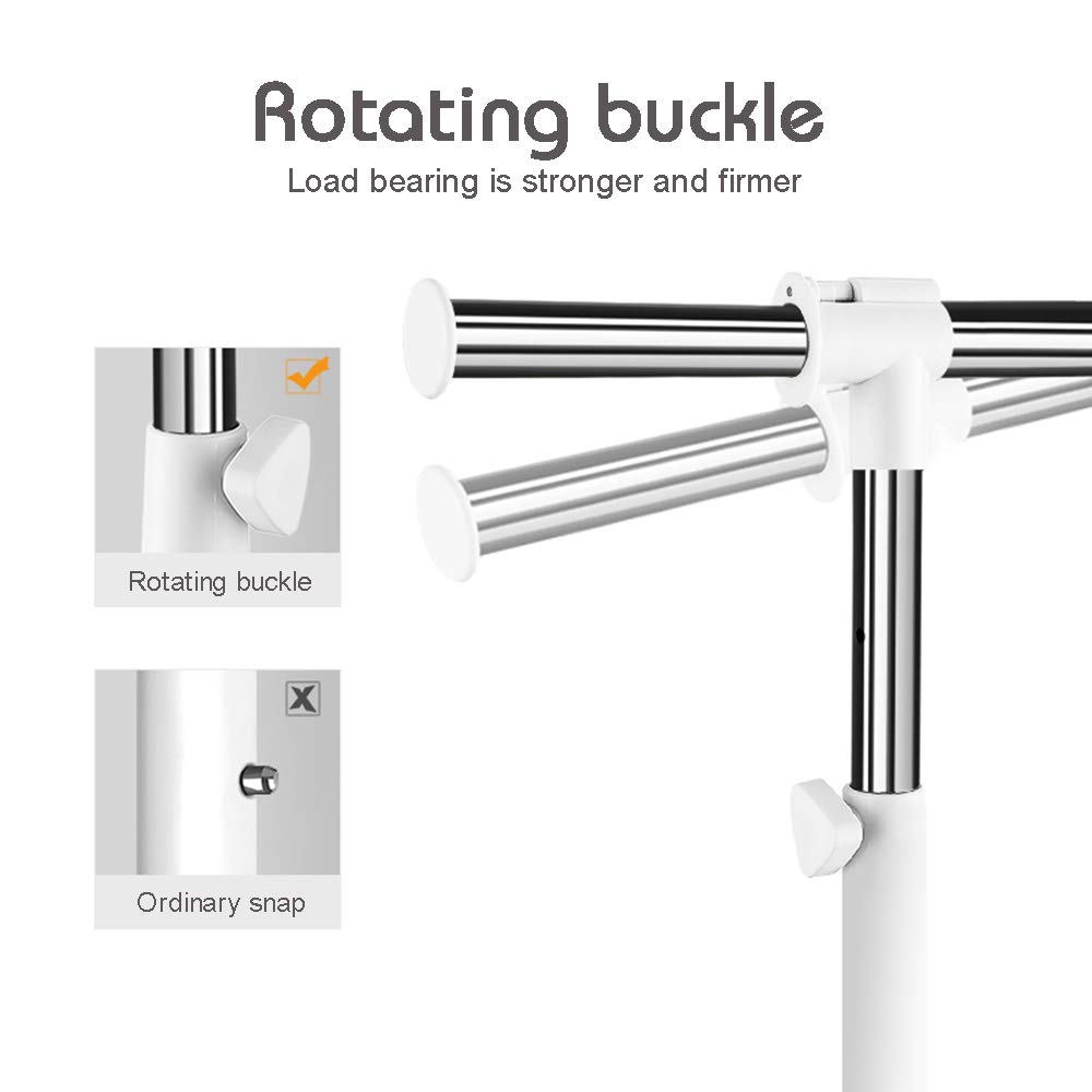 Leaflai Clothes Rails for Bedroom, Adjustable Clothes Rack for Hanging ...