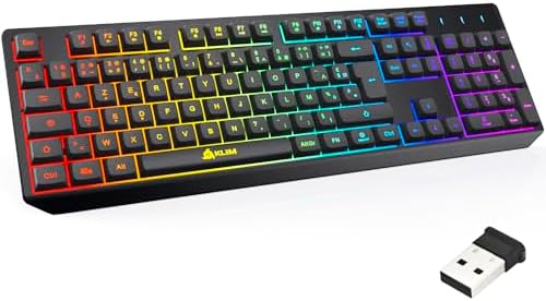 KLIM Chroma Clavier sans Fil Gamer AZERTY - Nouveauté - Fin, Durable ...