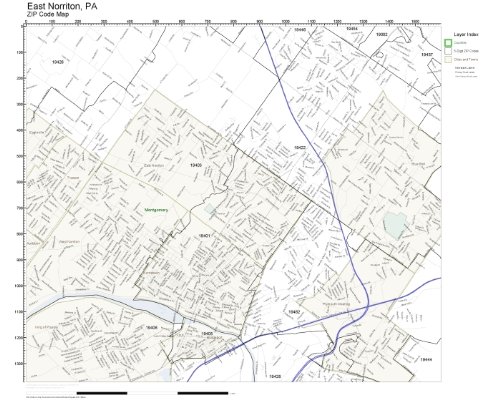 Amazon.com : ZIP Code Wall Map of East Norriton, PA ZIP Code Map Not ...