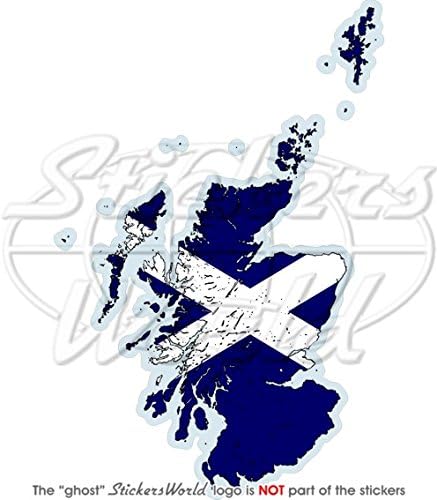 Scotland Scottish Map-Flag Britain UK 5.5" (140mm) Vinyl Bumper Sticker ...