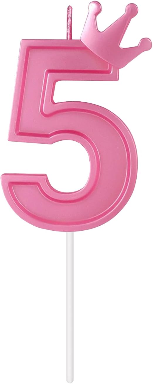 Amazon.com: 3 Inch Birthday Number Candle, 3D Number Candle with Crown ...