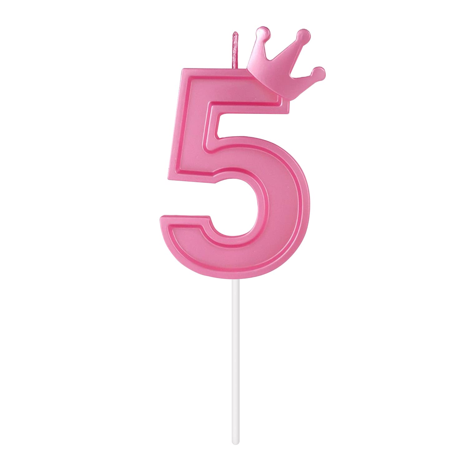 Amazon.com: 3 Inch Birthday Number Candle, 3D Number Candle with Crown ...