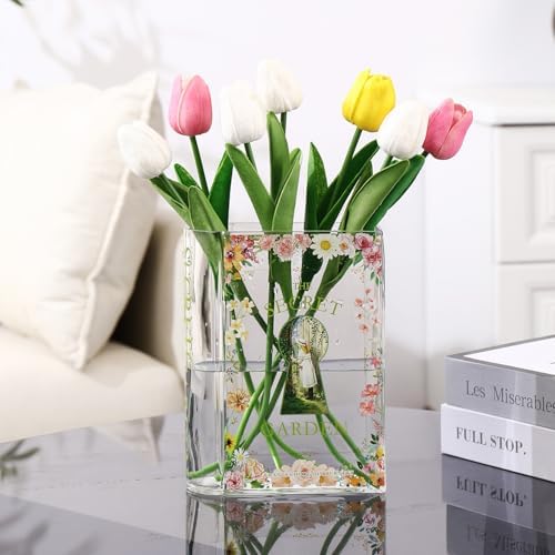 Amazon.com: Clear Acrylic Book Vase for Flowers - The Book of Flowers ...