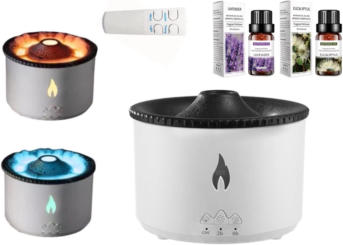 Amazon.com: Upgraded - 2 Colors Volcano Humidifier with Remote Control ...