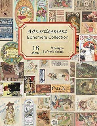 Advertisement Ephemera Collection: 18 sheets - over 150 vintage colored ...