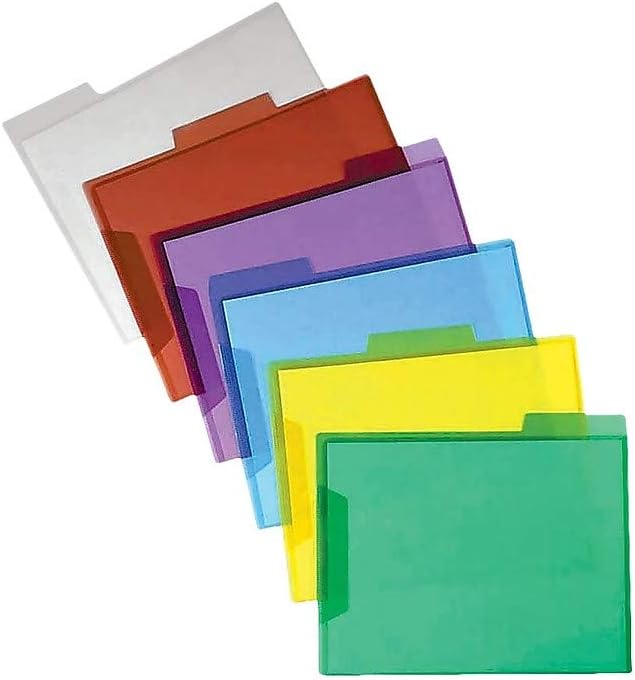 Amazon.com : Staples Translucent Poly File Folders, Assorted, 6/Pack ...