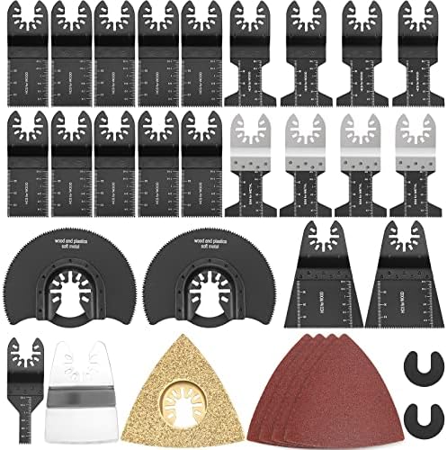 33Pcs Multi Tool Accessories, Professional Oscillating Saw Blades, Wood Metal Multi Tool Blade ...