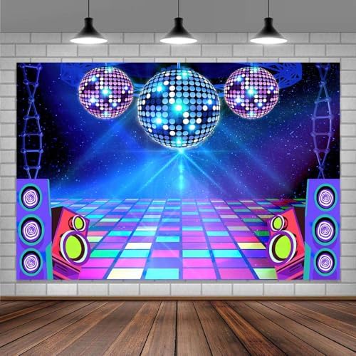 Amazon.com : Dance Party Backdrop Retro 80s 90s Theme Stage Dance Ball ...