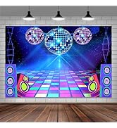 Amazon.com : Disco Backdrop 7 x 5 ft Retro Glow Party 70s 80s 90s Theme ...