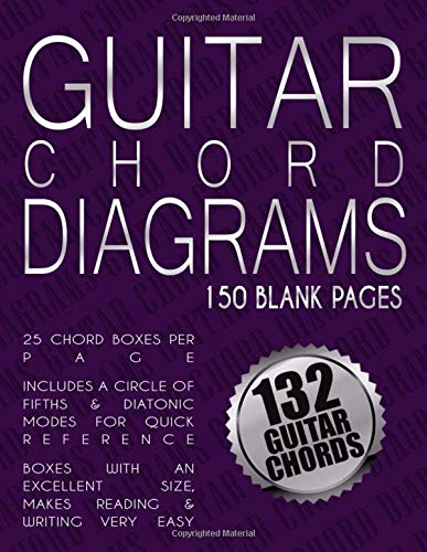 Buy Guitar Chord Diagrams: Music Paper 132 Guitar Chords For Reference ...