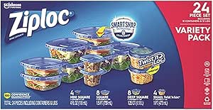 Amazon.com: Ziploc Containers Variety Pack, 24 count per pack - 4 per ...
